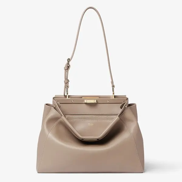 Fendi My Peekaboo Medium Dove Gray Leather Bag